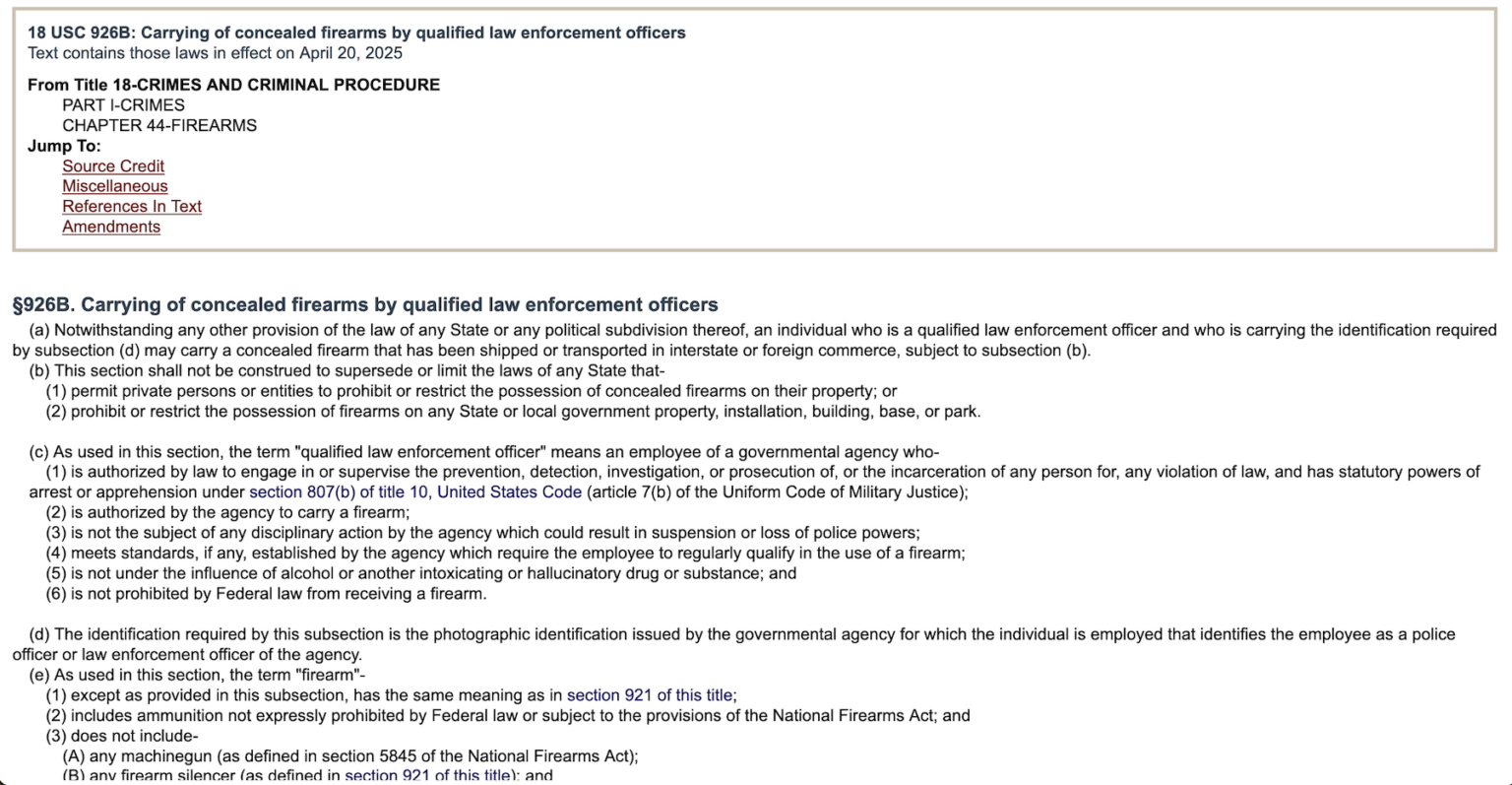 LEOSA Woes - Part 1 - American Cop